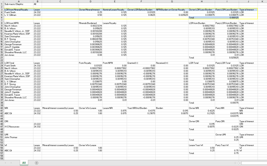 Excel Exports- Part 1: Ownership Report | Tracts | Title Management ...