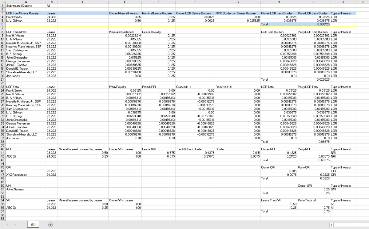 Excel Exports- Part 1: Ownership Report | Tracts | Title Management ...