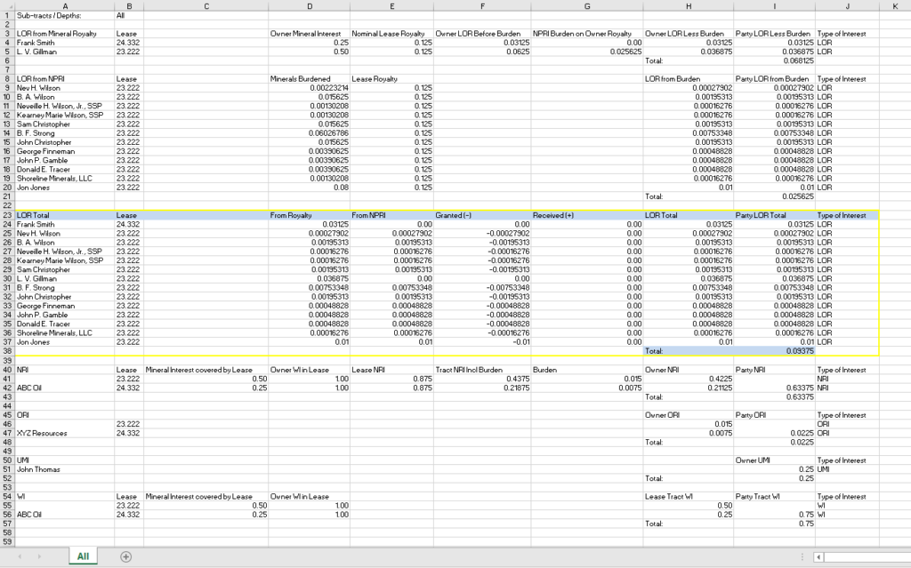 Excel Exports- Part 1: Ownership Report | Tracts | Title Management ...