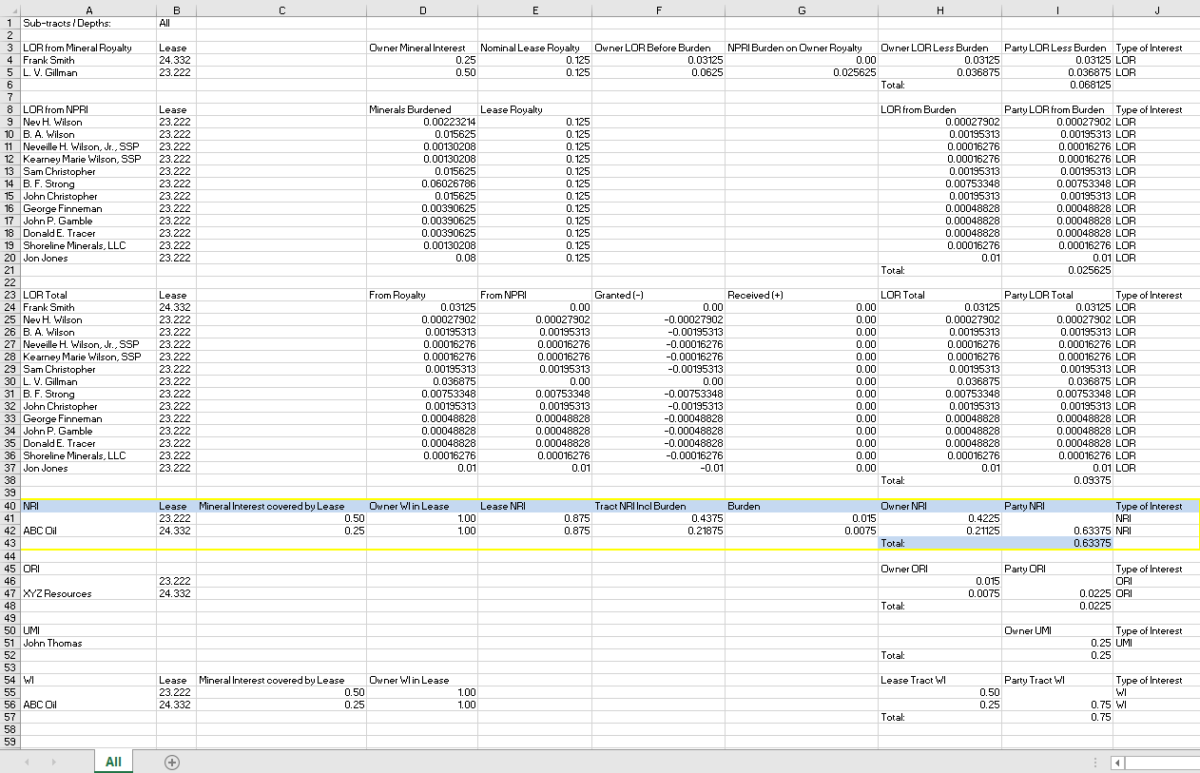 Excel Exports- Part 1: Ownership Report | Tracts | Title Management ...