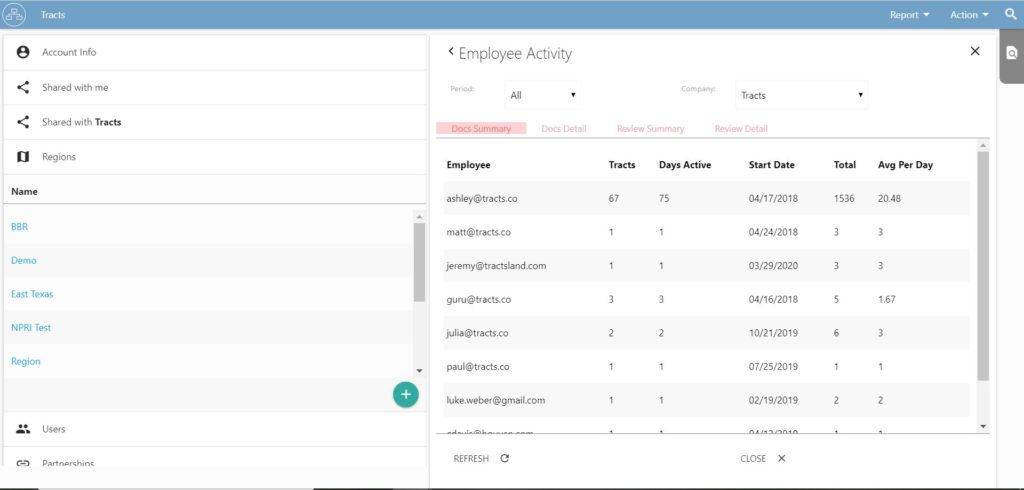 Oversight Reports | Tracts | Title Management Platform
